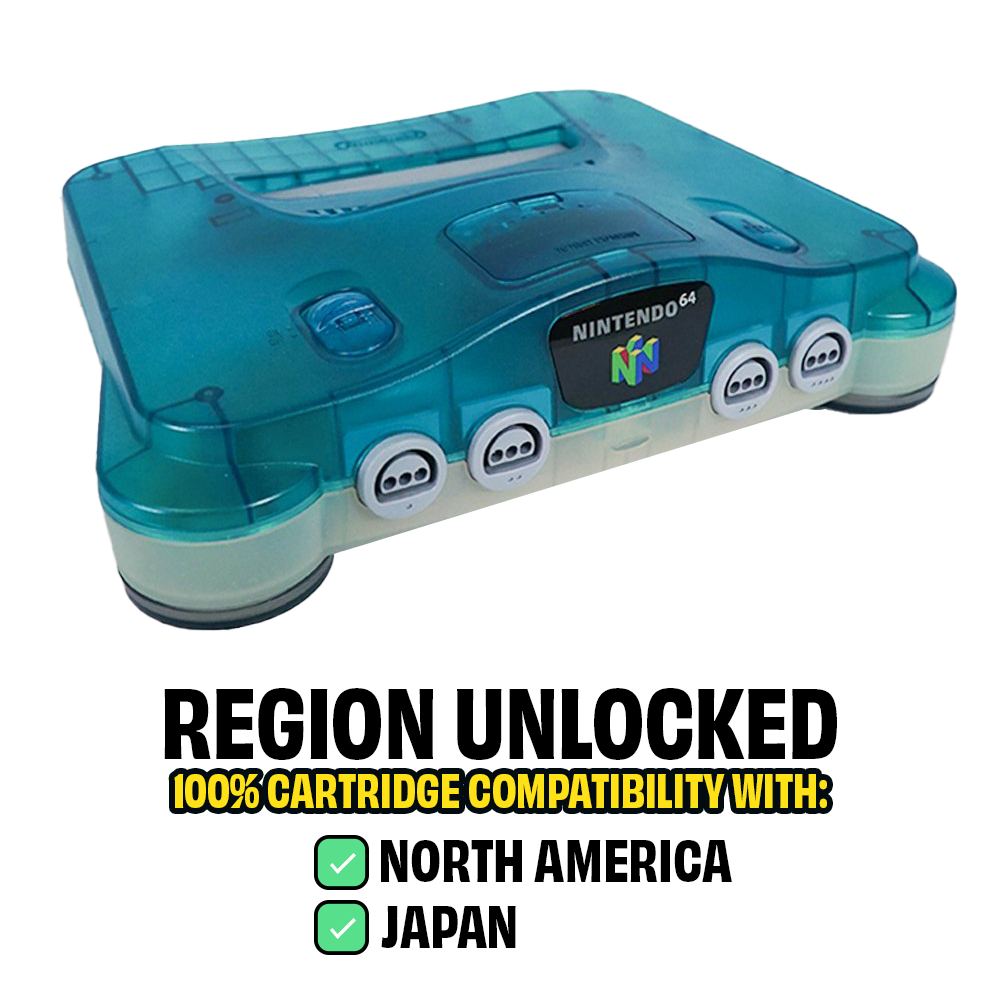 Region Unlocked Clear White & Blue Nintendo 64 System - Certified Test ...
