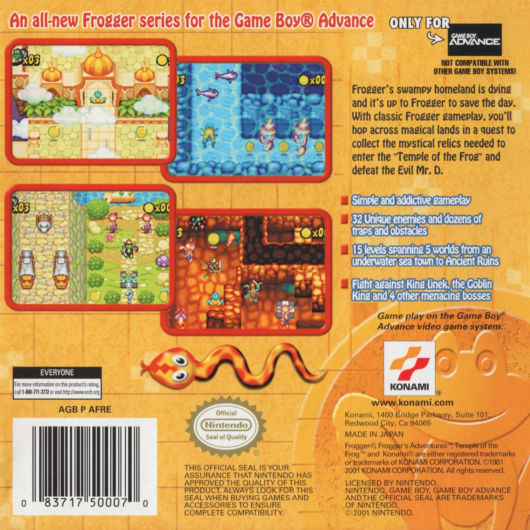 Froggers Adventures Temple of Frog - GameBoy Advance – Retro Island Gaming