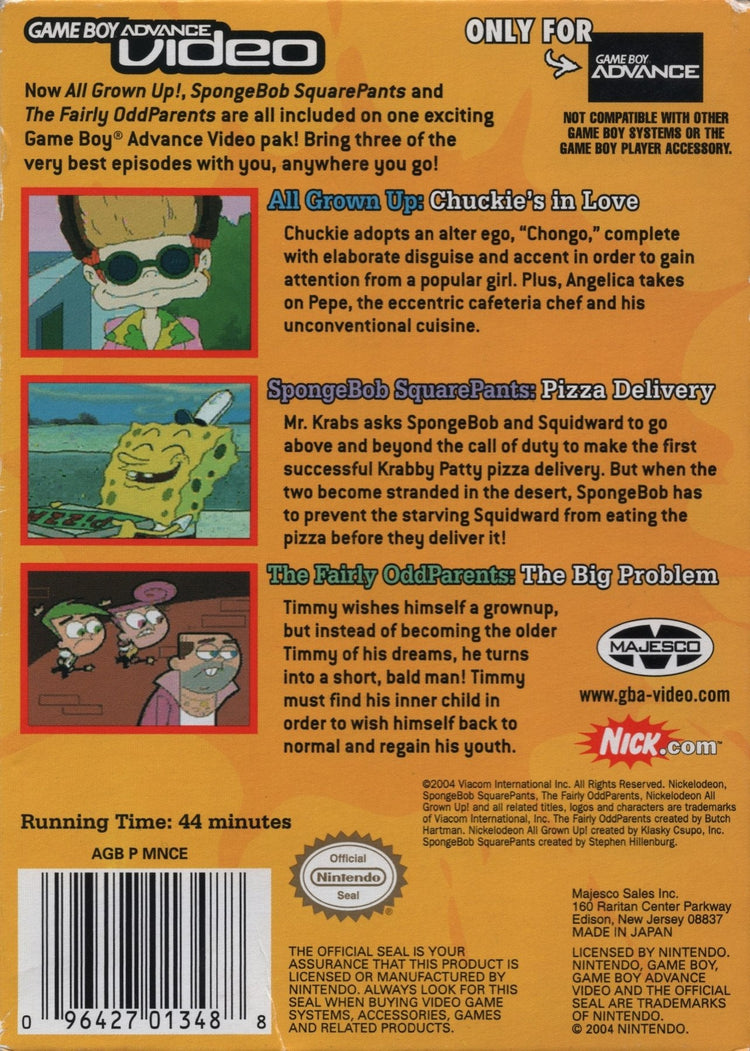 GBA Video Nicktoons Collection Volume 1 - GameBoy Advance – Retro ...