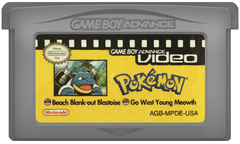 GBA Video Pokemon Beach Blank-out Blastoise and Go West Young Meowth ...