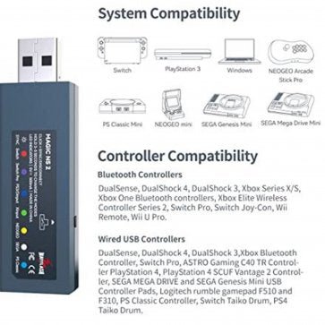 Mayflash Magic-NS2 Wireless Controller Adapter with USB-C Cable – Retro ...