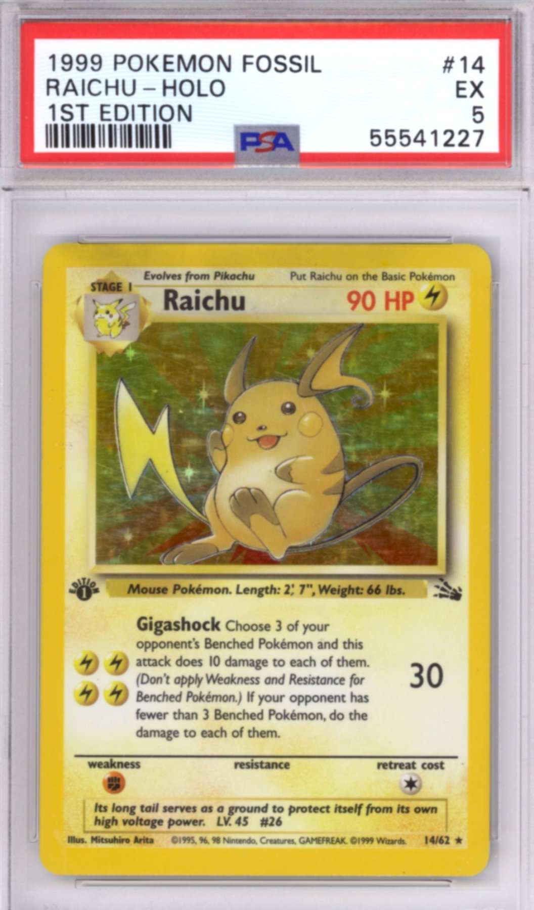 Raichu [1st Edition] #14 - Pokemon Fossil – Retro Island Gaming