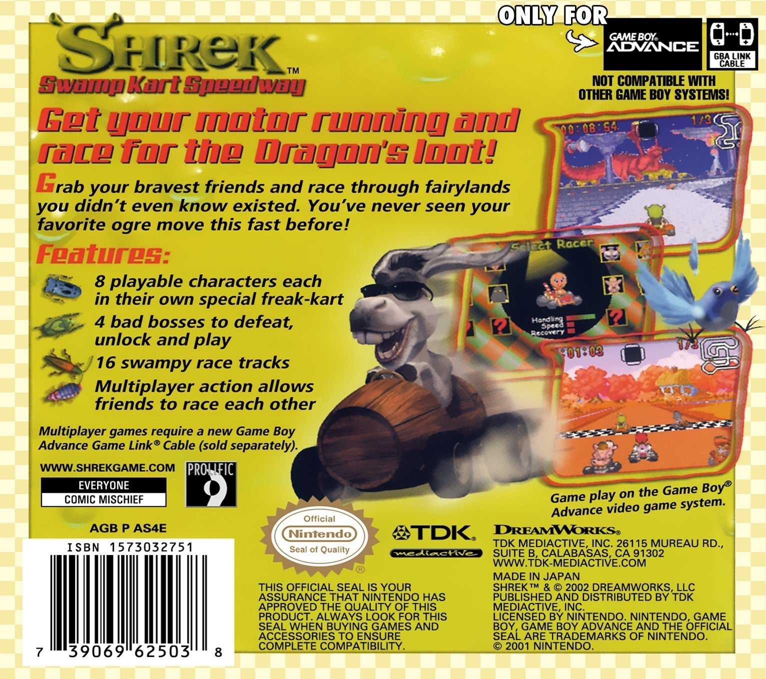 Shrek Swamp Kart Speedway - GameBoy Advance – Retro Island Gaming