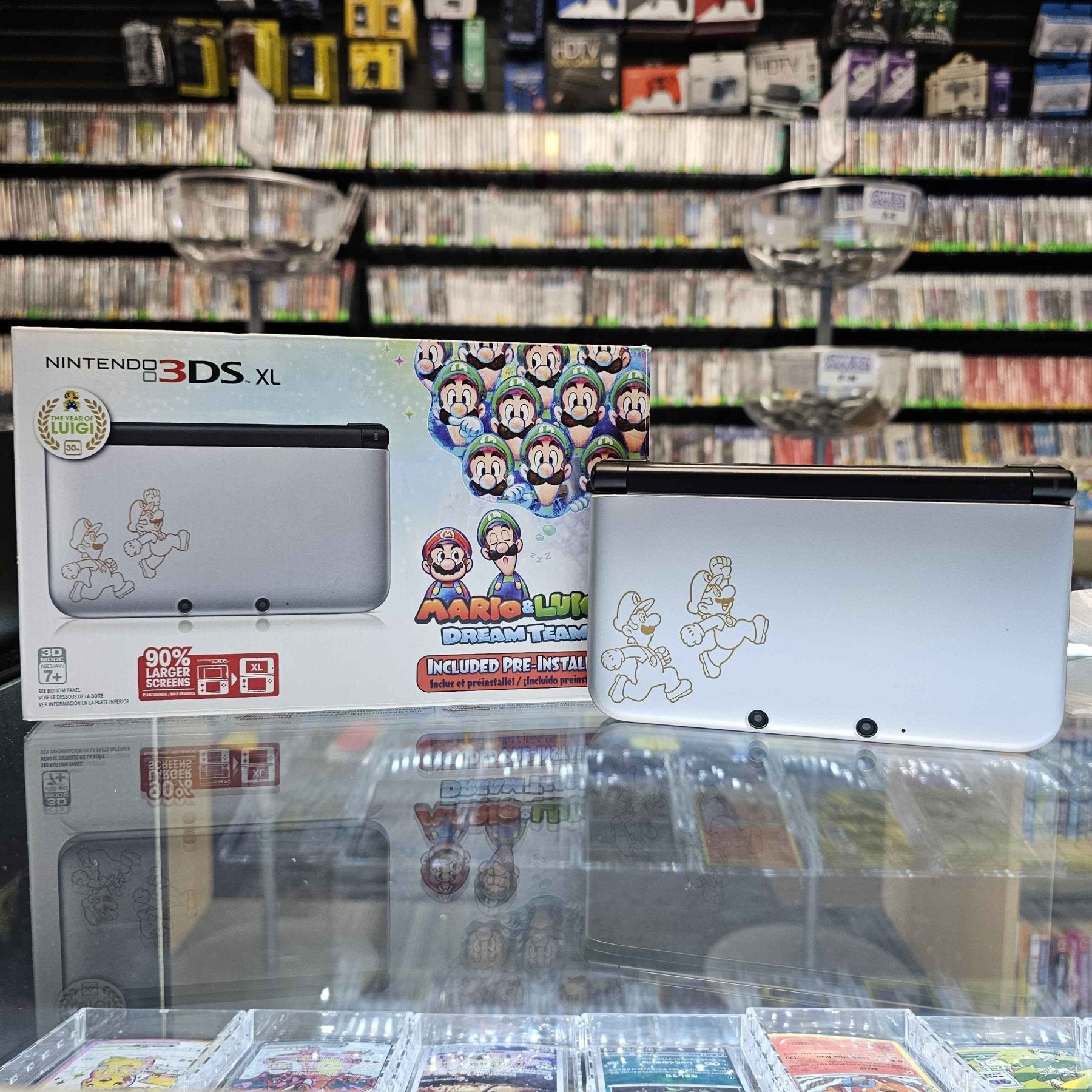 Silver Mario & Luigi Nintendo 3DS XL System [Excellent Condition with ...